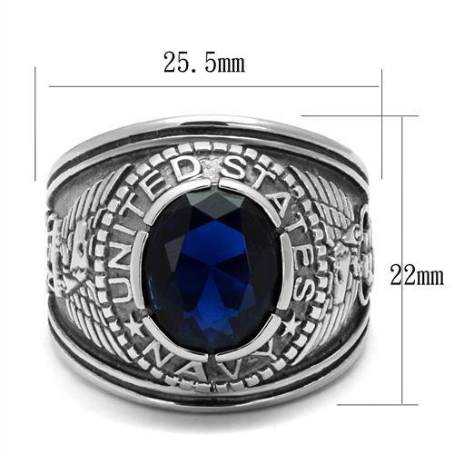 YVO Customizable Navy Ring - Free Engraving Included - Size 10