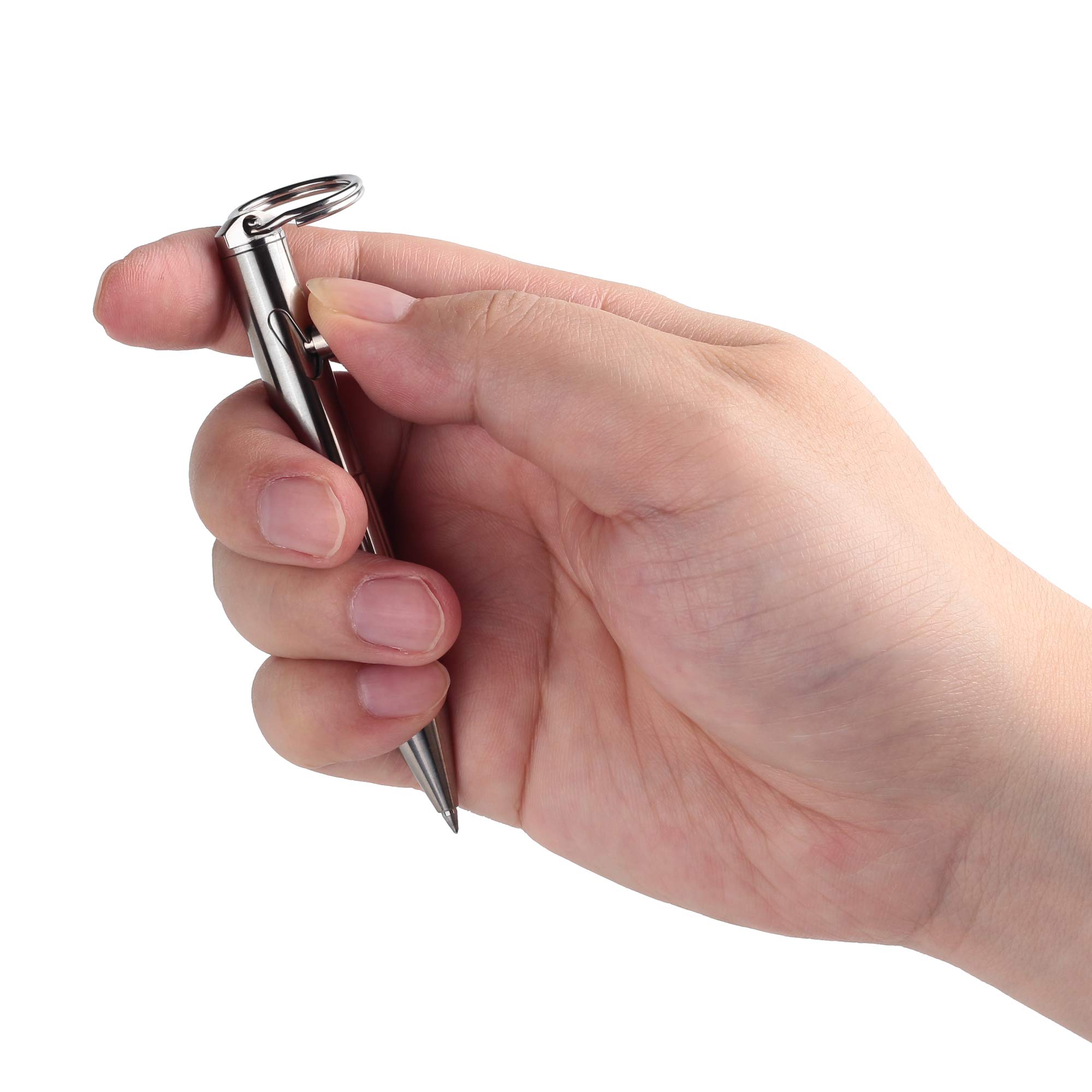SMOOTHERPRO Titanium Bolt Action Pen with Mini Keychain for Outdoor Work EDC Pocket Business (KT113)