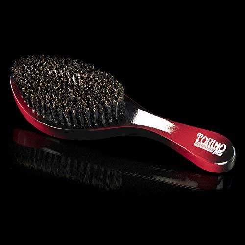 Torino Pro Wave Brushes By Brush King #84- Medium Firm Curve brush - Great 360 waves brush for Wolfing