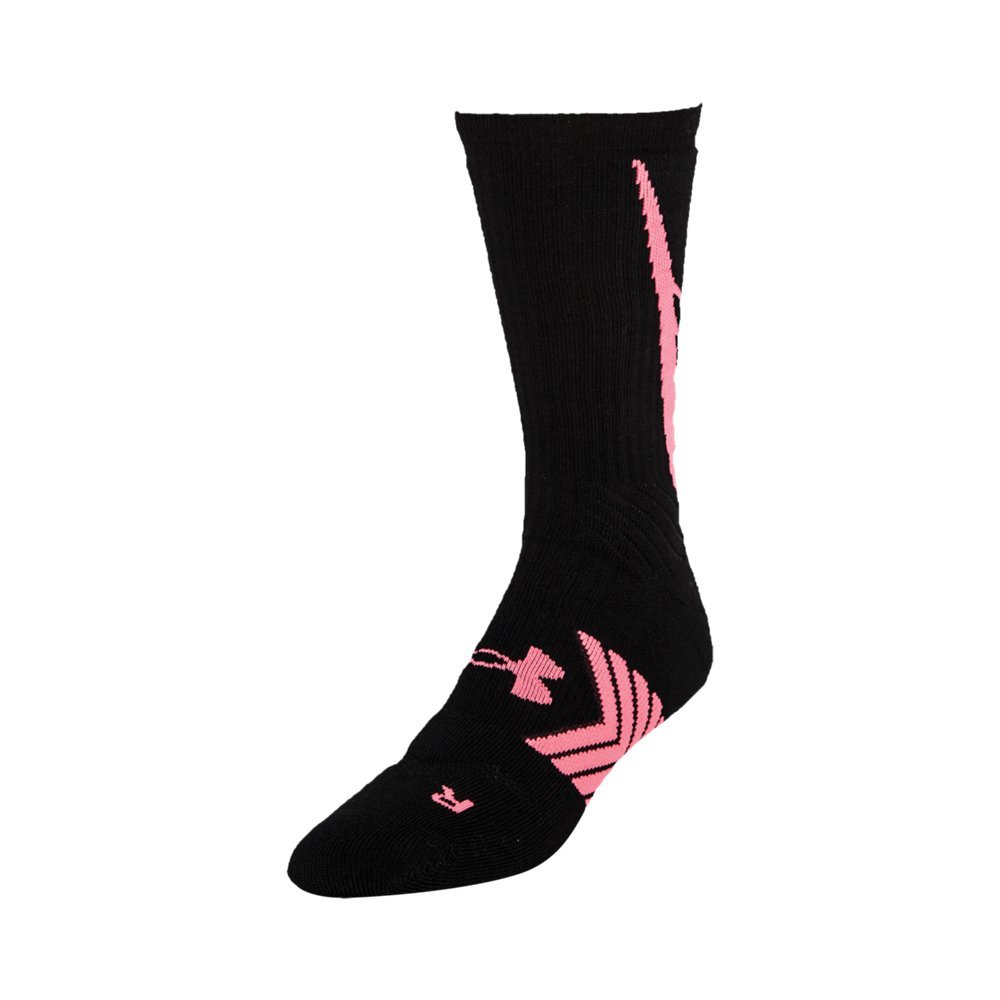 Under Armour Men's Undeniable All Sport Crew Socks (1 Pair), Black/Cerise, X-Large