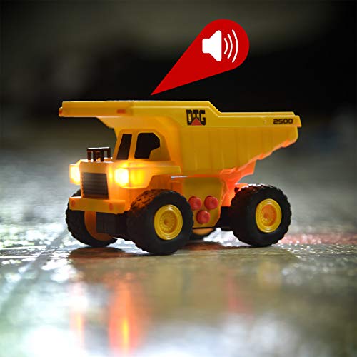 Sunny Days Entertainment Mini Construction Vehicles 3 Pack β Lights and Sounds Pull Back Toy Vehicle | Includes Dump Truck Front End Loader and Crane Truck β Maxx Action