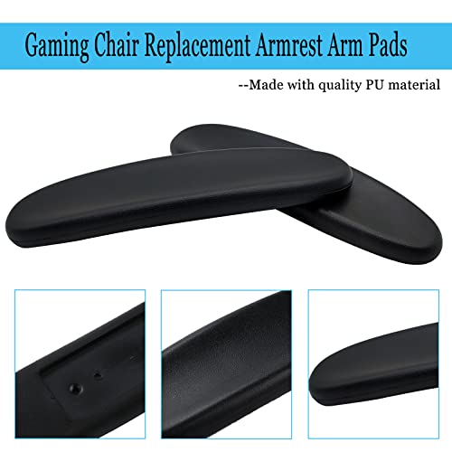 Wimdoyily Gaming Chair Replacement Armrest Arm Pads Fits All Styles of Arms with Mounting Hole Patterns Screws Set Chair Armrest Pads,Black