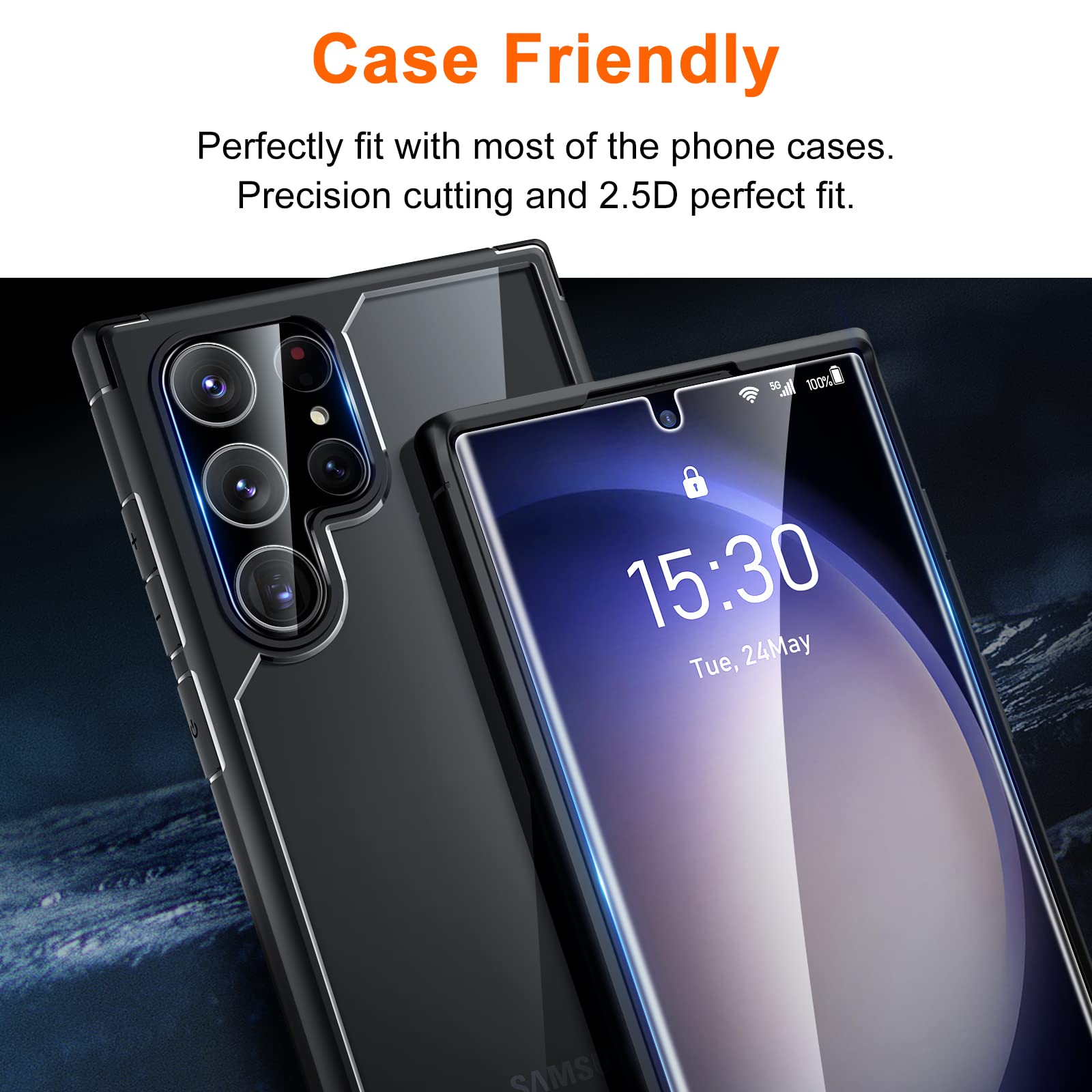UniqueMe [2+2 Pack Compatible for Samsung Galaxy S23 Ultra 6.8 inch Screen Protector Flexible TPU