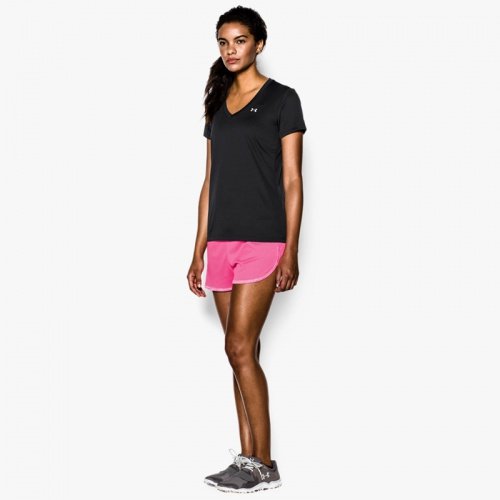 Under Armour Women's UA Tech Short Sleeve V-Neck 2X Black