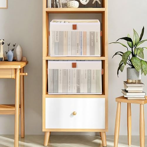 YheenLf Foldable Closet Storage Bins 3-Pack,Fabric Box with Transparent Windows and Handles,Storage Baskets Used for Organizing Clothes( Beige,12.6x12.6x9in)