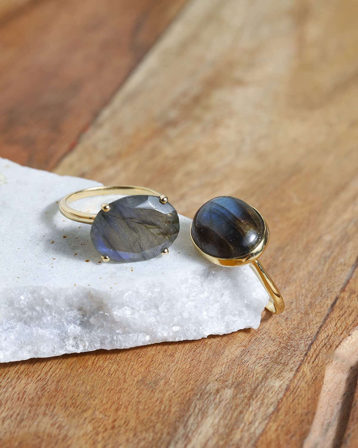 YoTreasure Labradorite Ring 14k Gold Over 925 Silver Gemstone Jewelry