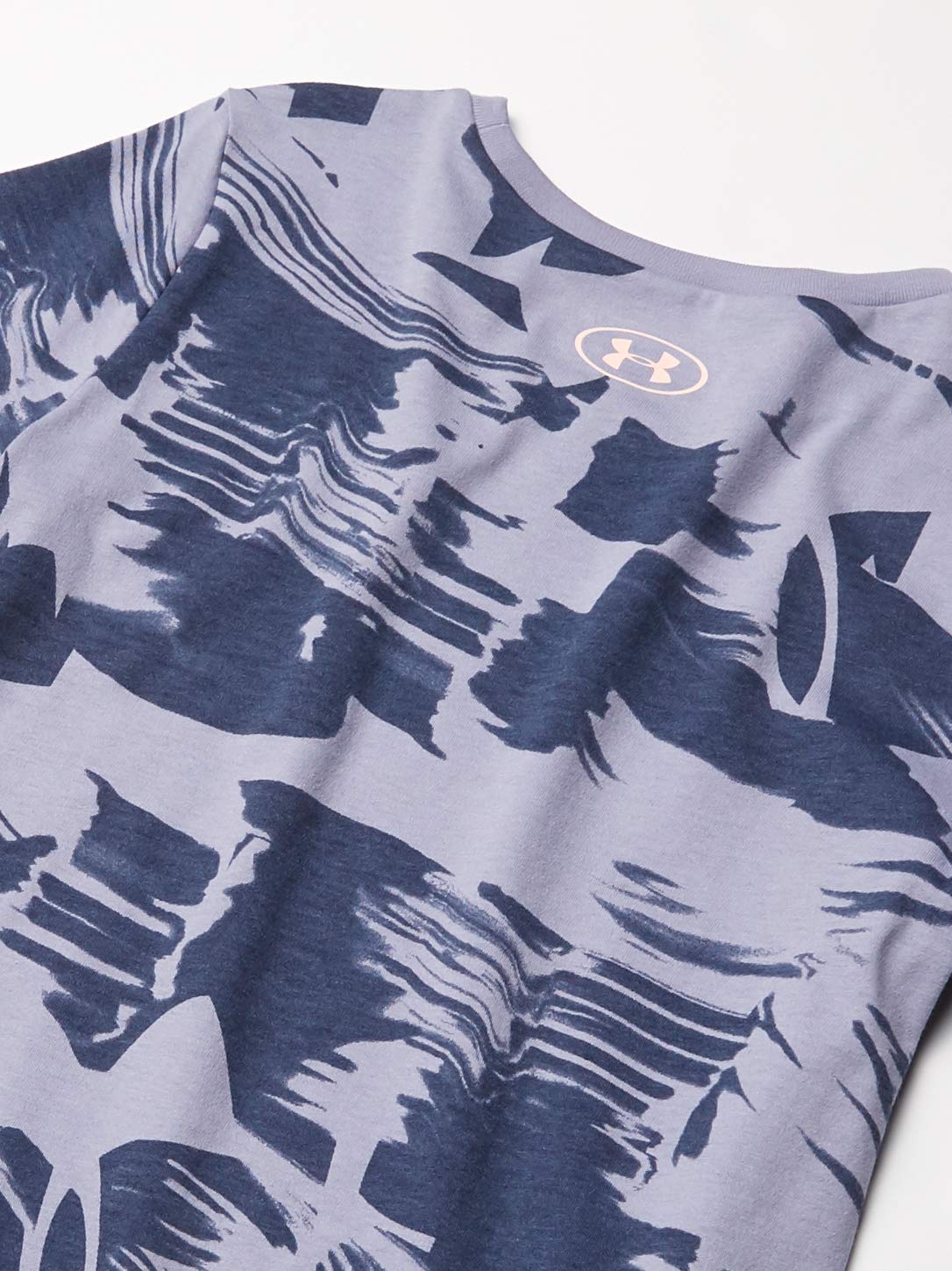 Under Armour Allover Print Graphic T-shirt, Purple Dusk (555)/Peach Frost, Youth Small