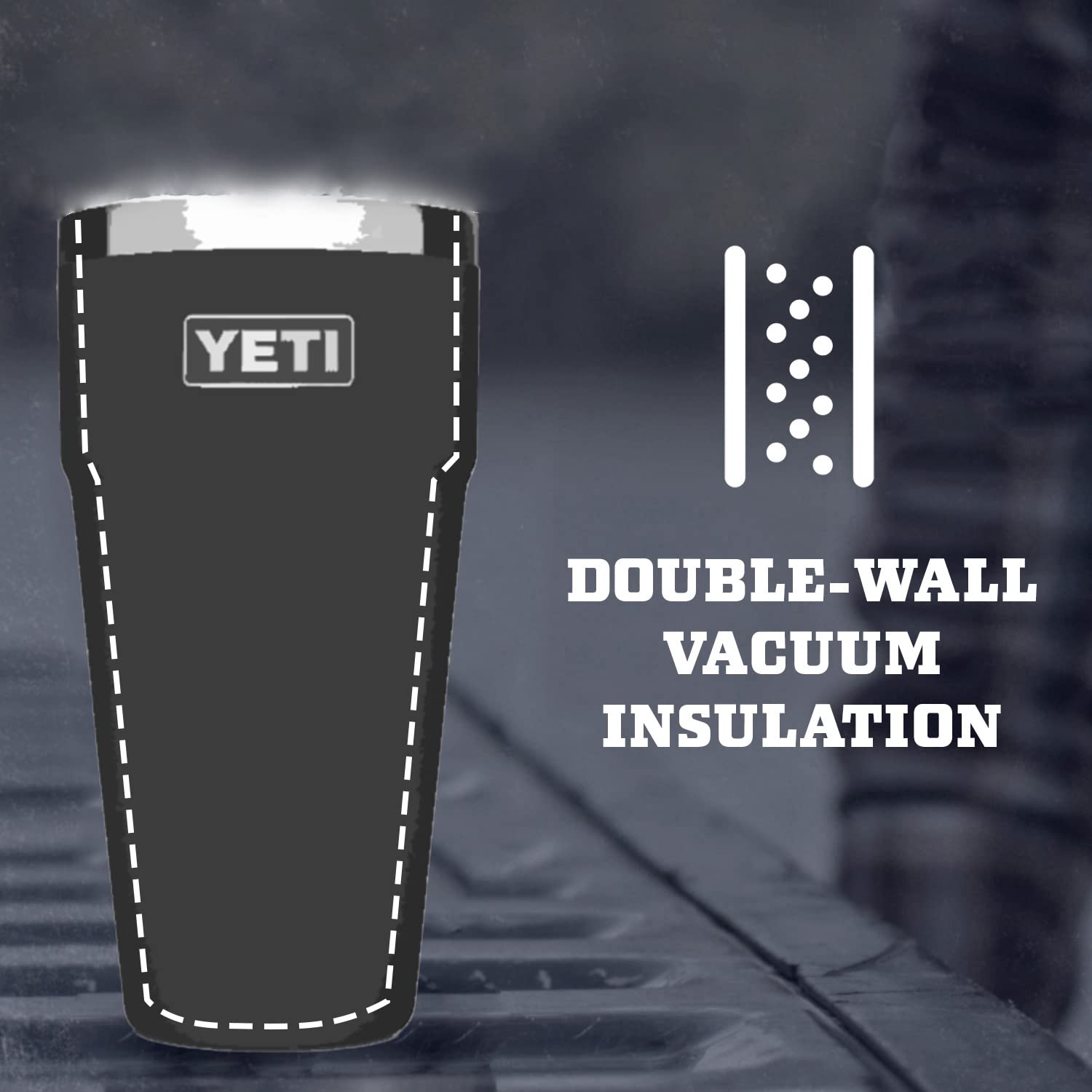YETI Rambler 26 oz Stackable Cup, Vacuum Insulated, Stainless Steel with No Lid, Seafoam