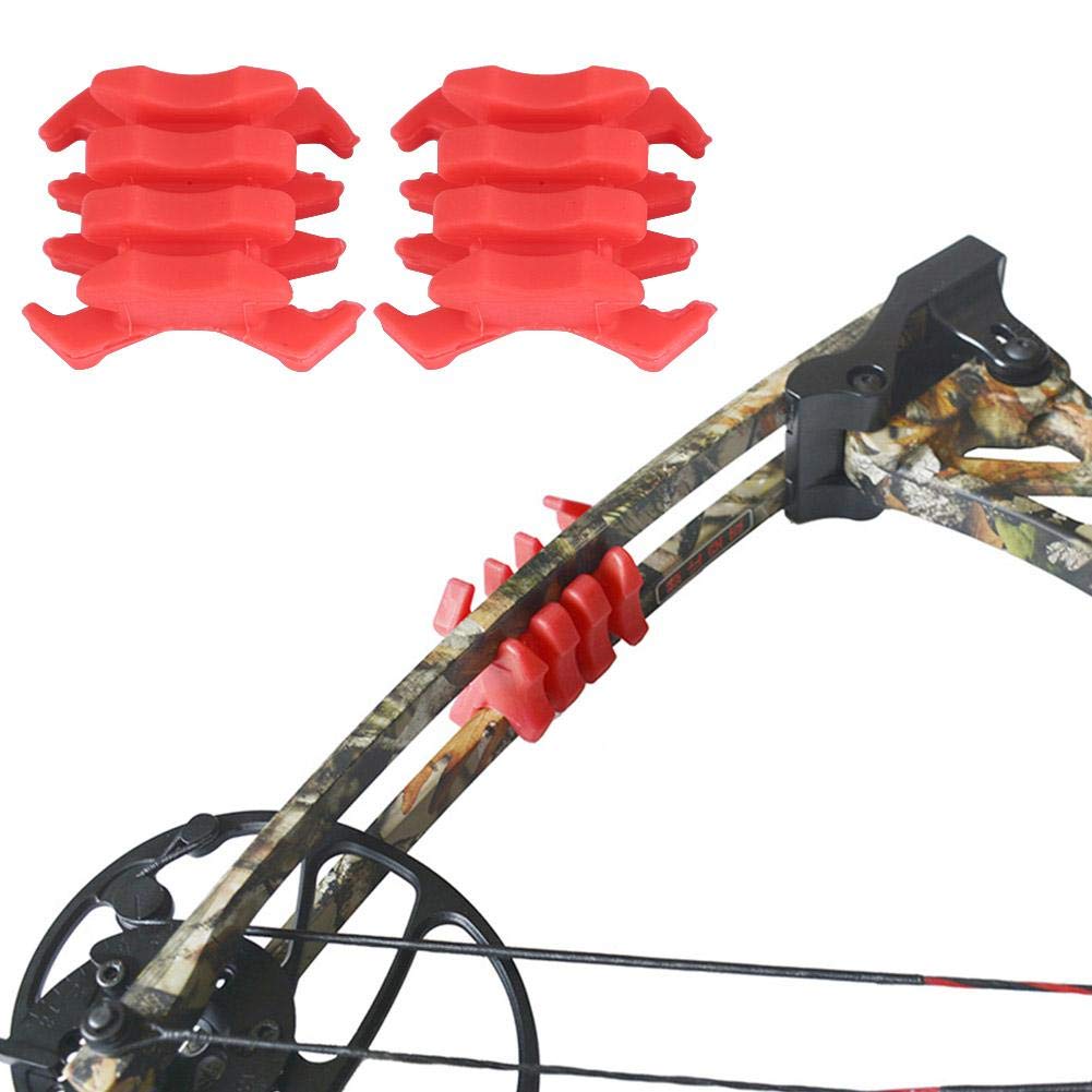 Zerone 2 Pcs Compound Bow Stabilizer Archery Rubber Bow Limbs Vibration Damper Archery Bow Accessories Crab Shaped Shock-Absorbing Sliencer for Hunting Traing(Red)
