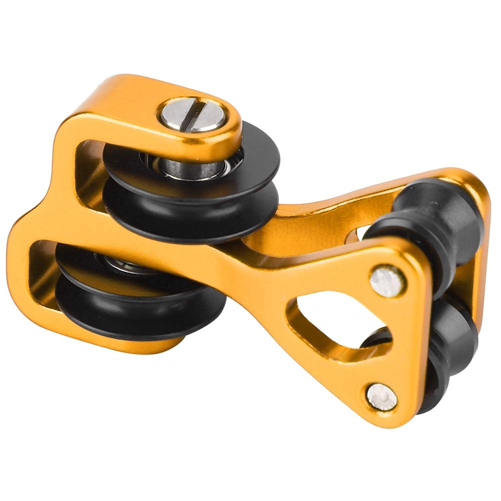 Zer one Archery Roller Guide Cable Slide, Compound Bow Splitter Roller Glide Shooting Hunting Aluminium Alloy Archery Glide Separator(Yellow)