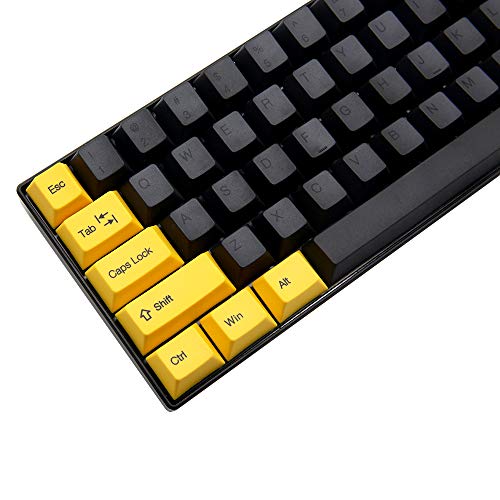 YUNZII ALT71D 71&68 Keys Wireless Mechanical Keyboard with Cherry MX Switch, Dye Sub PBT keycap, NKRO,USB Type C for Gaming (Cherry MX Red, Black Gold)