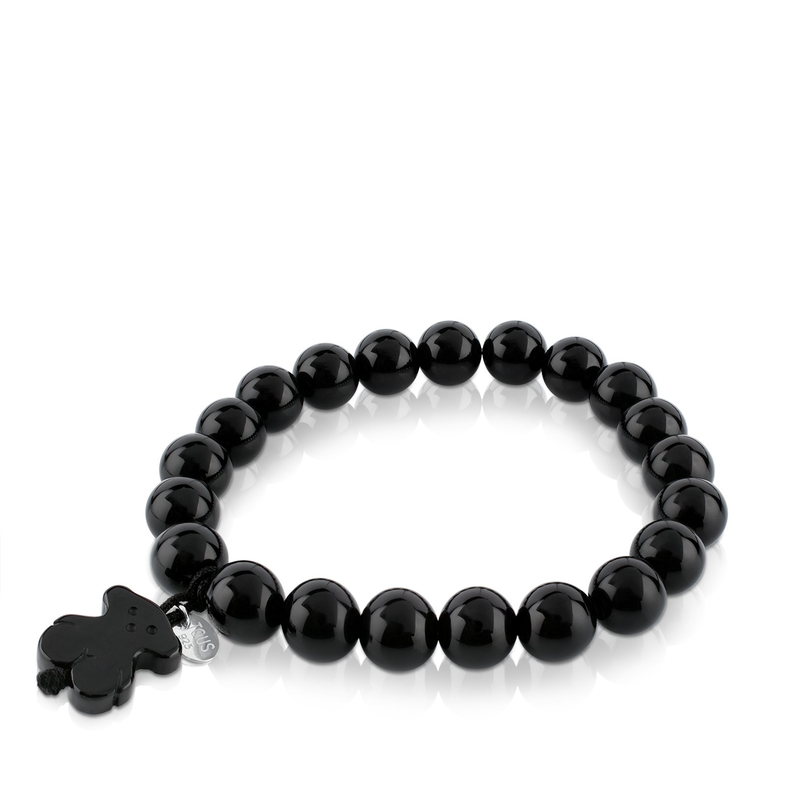 TOUS Onyx and Sterling Silver Bracelet for Women. Size: 1cm. Length: 16.5cm. Color Collection