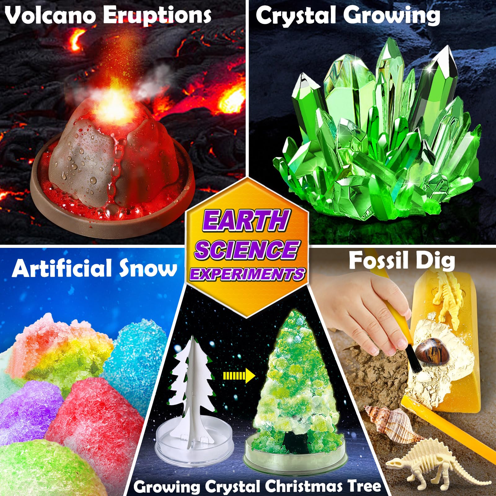 UNGLINGA 150 Experiments Science Kits for Kids, S.T.E.M Project Educational Toys for Boys Girls Birthday Gifts Ideas, Volcano, Chemistry Lab Scientific Tools Scientist Set
