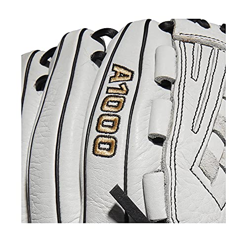Wilson 2022 A1000 V125 12.5" Fastpitch Outfield Glove - Left Hand Throw, Black/White/ Metallic Gold