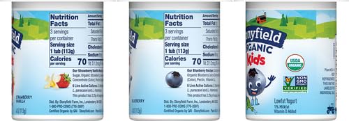 Stonyfield Organic Kids Strawberry Vanilla & Blueberry Lowfat Yogurt Cups Variety Pack, 4 oz. Each, 6 Ct