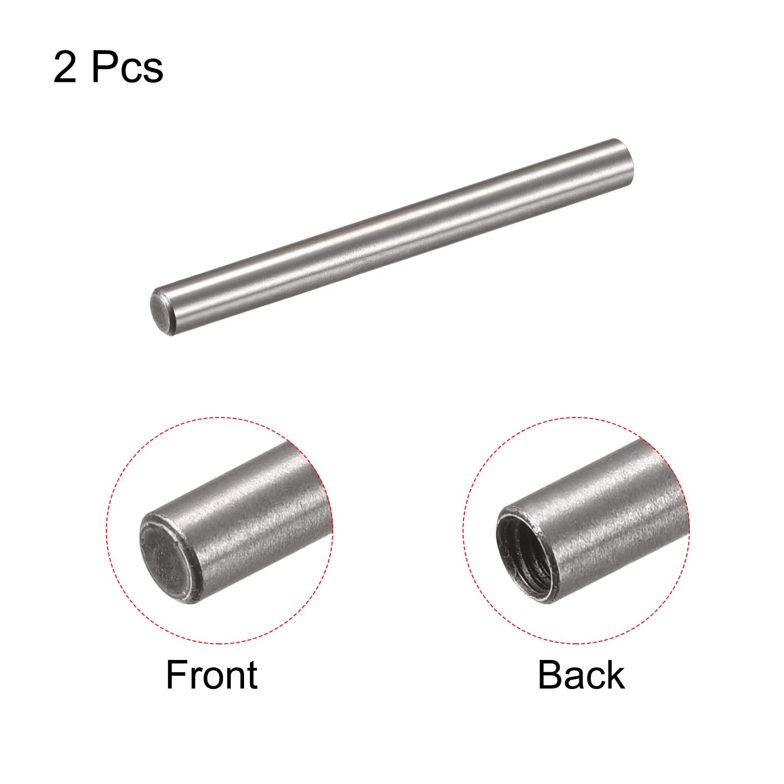 uxcell M4 Internal Thread Dowel Pin 2pcs 6x70mm Chamfering Flat Carbon Steel Cylindrical Pin Bed Bookshelf Metal Devices Industrial Pins