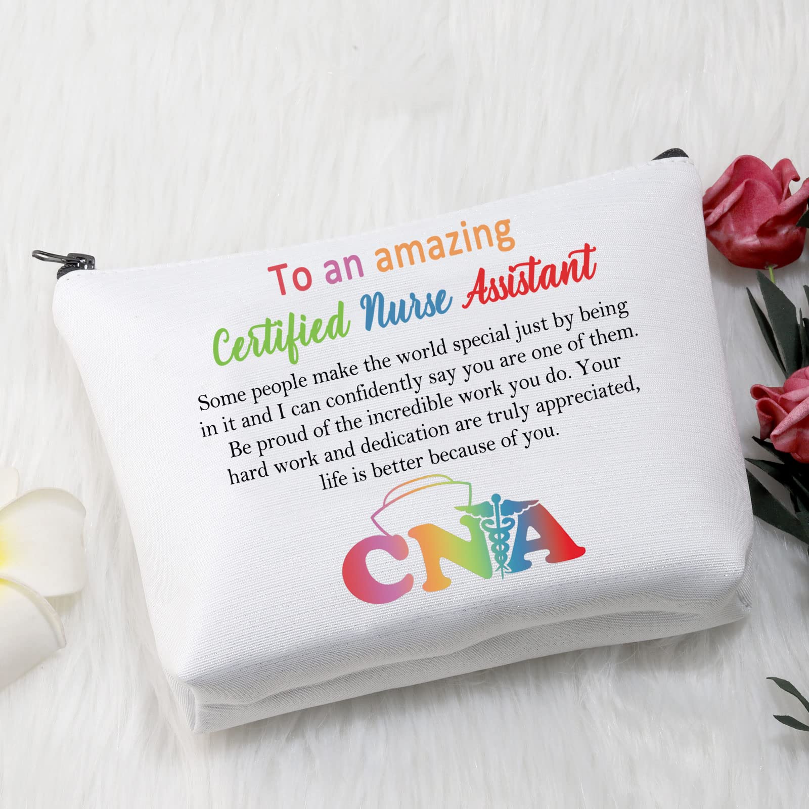 VAMSII CNA Makeup Bag Certified Nursing Assistant Gifts CNA Appreciation Gift Nursing Assistant Week CNA Graduation Cosmetic Zipper Pouch(CNA better bag)