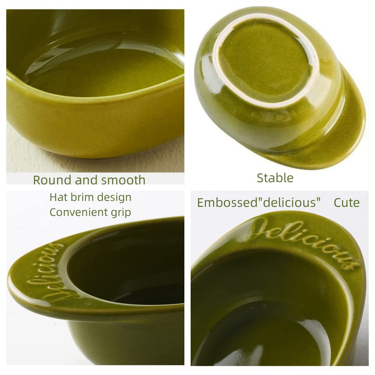 yaocoral 3 Pack 3 oz Mini Ceramic Dipping Sauce Bowls,Soy Sauce Dish,Small Dipping Bowls for Soy,Side Dish,ketchup,Sushi,BBQ,Condiment,Hats Shape,Stackable,Freezer Microwave Safe