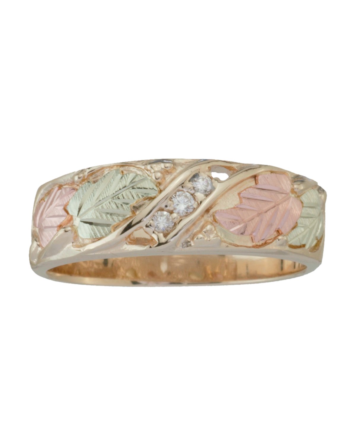 Women's Coleman Black Hills Gold 10K Diamond Wedding Band (6)