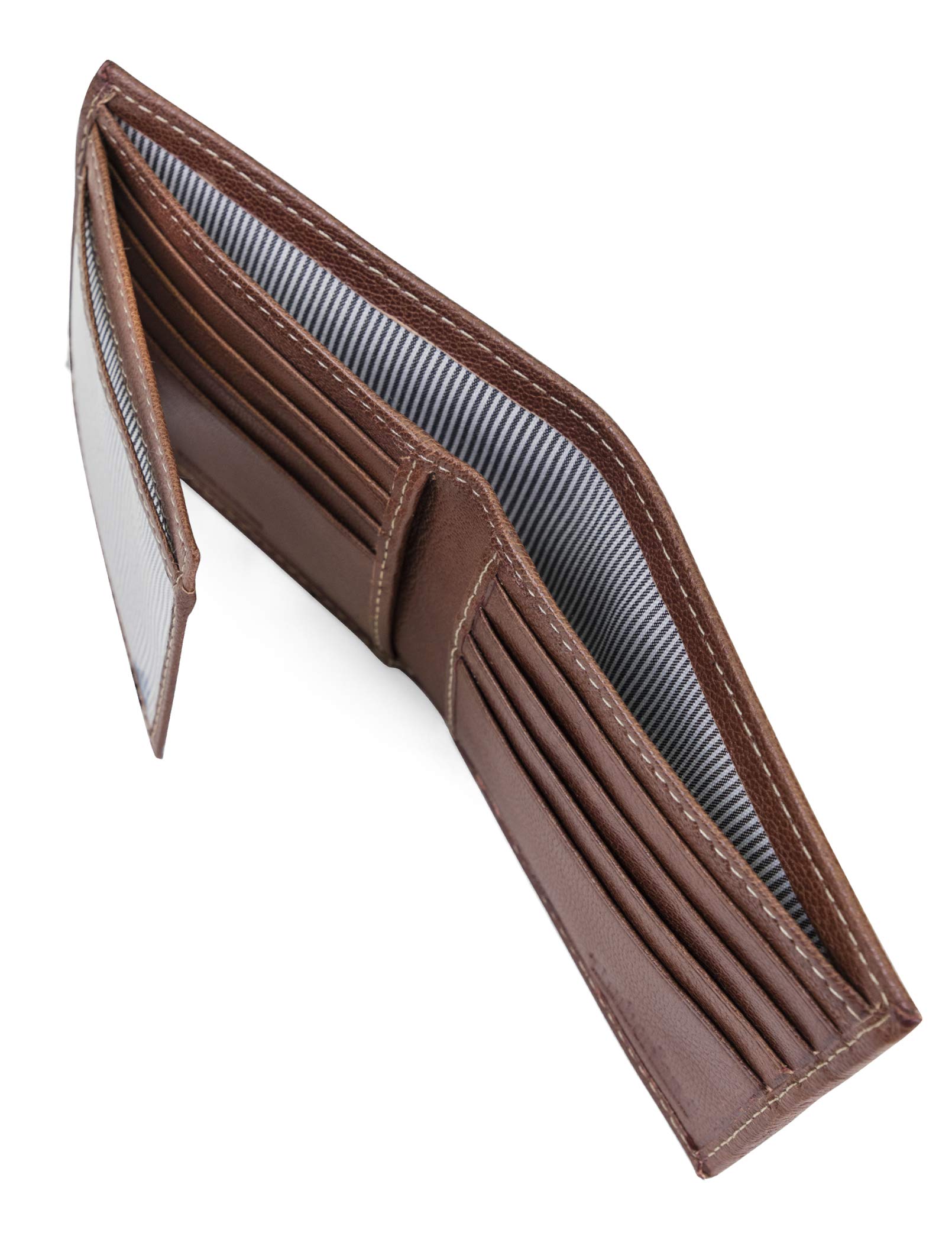 Timberland Men's Leather Passcase Trifold Wallet Hybrid, Cognac (Hundson), One Size