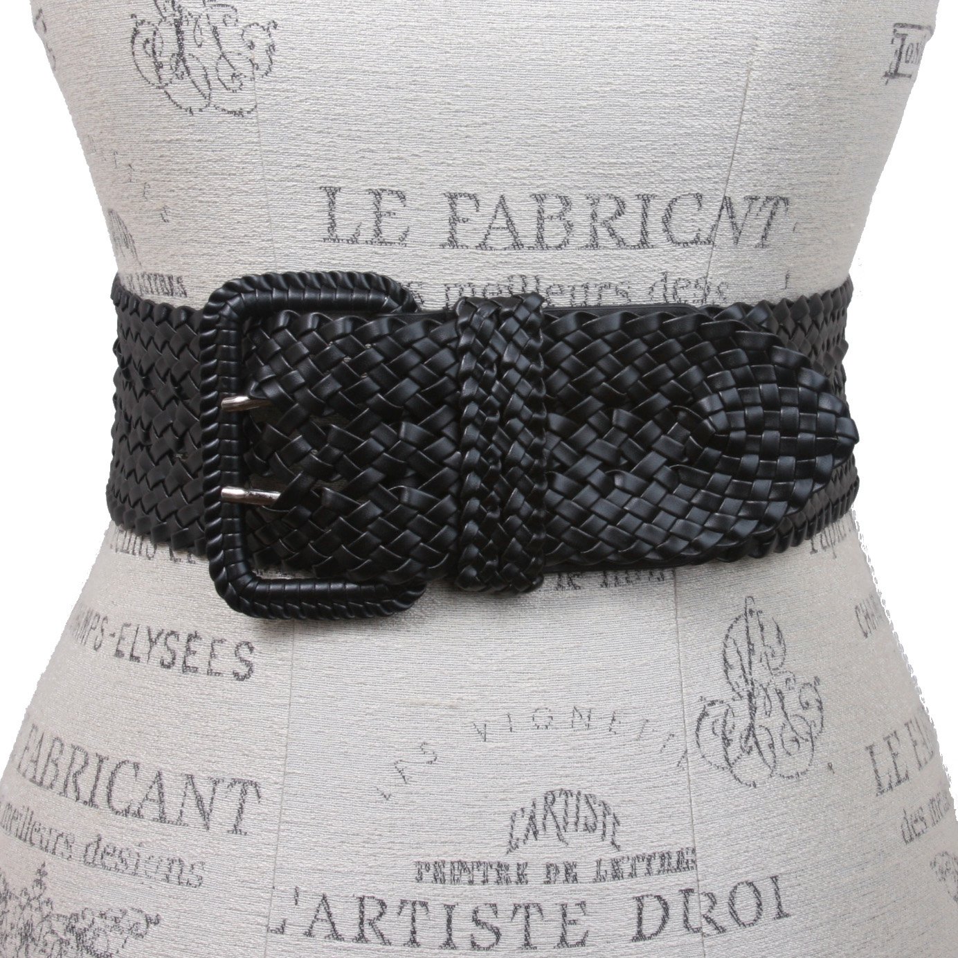Women's 3" Wide Hand Made Braided Square Buckle Belt, Copper | M/L-36"