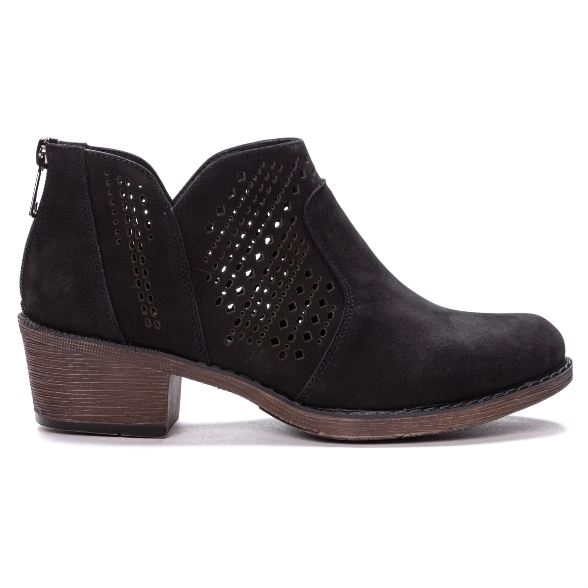 Women's Propet Remy Ankle Bootie Black Nubuck 8.5 W