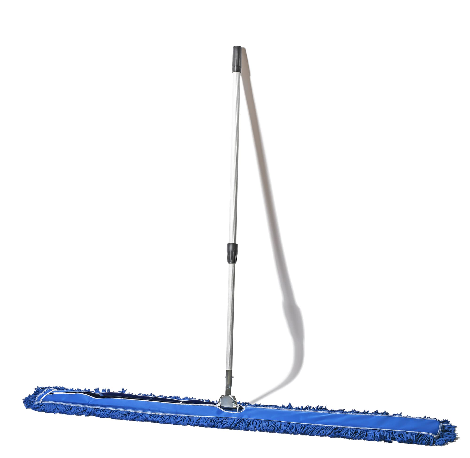 Tidy Tools Commercial Dust Mop & Floor Sweeper, 60 in. Dust Mop for Hardwood Floors, Cotton Reusable Dust Mop Head, Extendable Handle, Industrial Dry Mop for Floor Cleaning & Janitorial Supplies, Blue