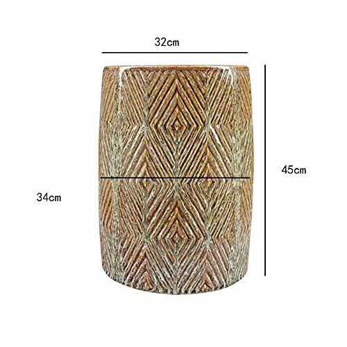 XARONF Modern Chinese Light Luxury Ceramic Drum Stools, Courtyard Garden Piers, Guzheng Stools, Living Room Replacement Shoes Embroidered Piers. (Color : Light Blue)