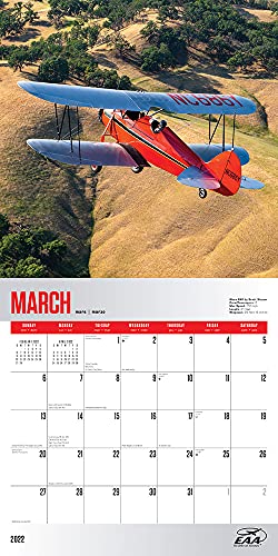World of Flight EAA Airplanes 2022 12 x 12 Inch Monthly Square Wall Calendar, Aircraft Pilot Flying