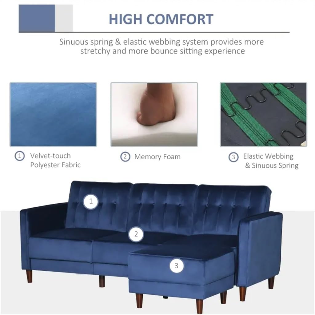 WXBDD Sofa Reversible Modular Set Velvet Touch Sofa Bed Quilt 85.75" W X 33.5" D X 33.75" H (Color : D, Size : As Shown)