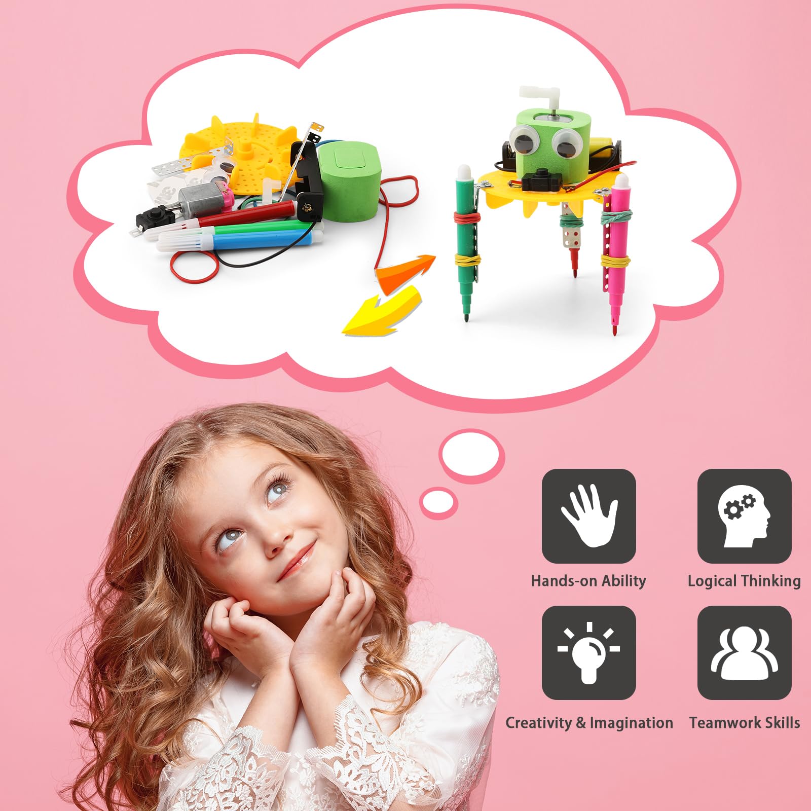 STEM Science Robotics Kit, Experiments Projects Activities for Kids 6-8 8-12, Build Robot Crafts for Boys Toys, DIY Electronic Engineering Building Kits for Girls Age 8 + Year Old Gifts