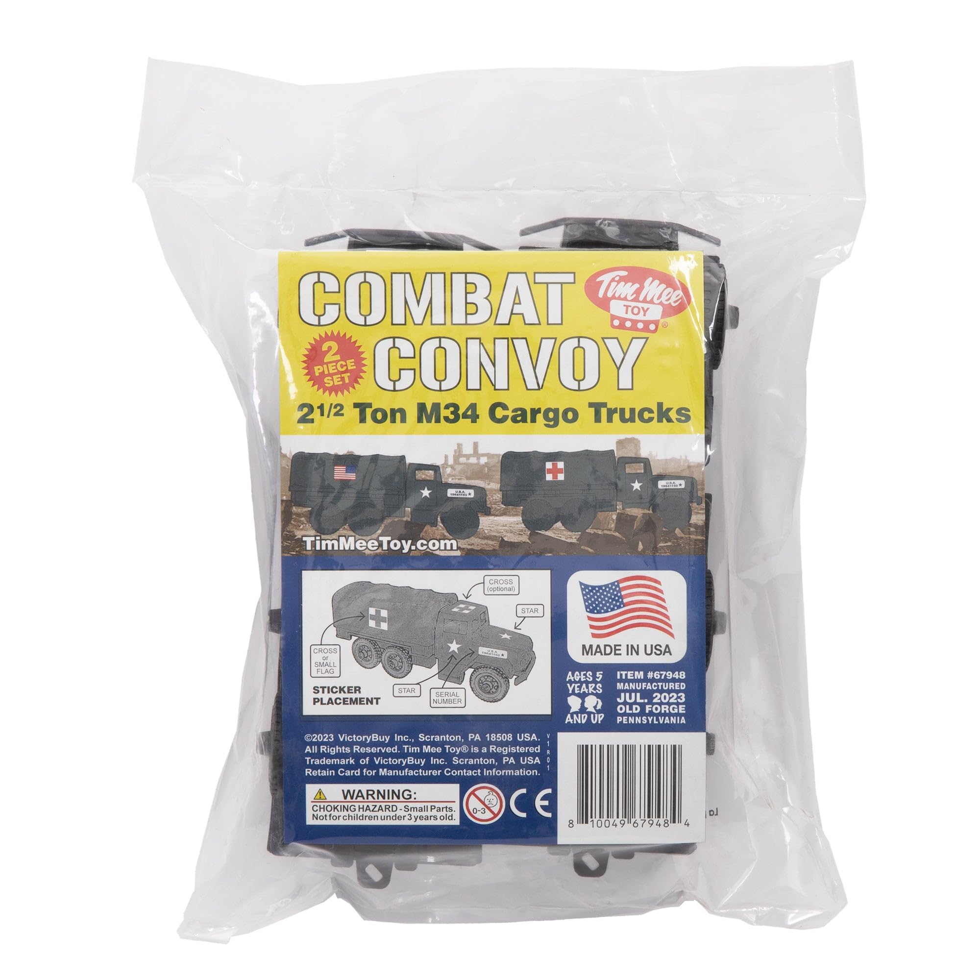 TimMee Combat Convoy Trucks - Plastic Army Men M34 Deuce & a Half Cargo Vehicles