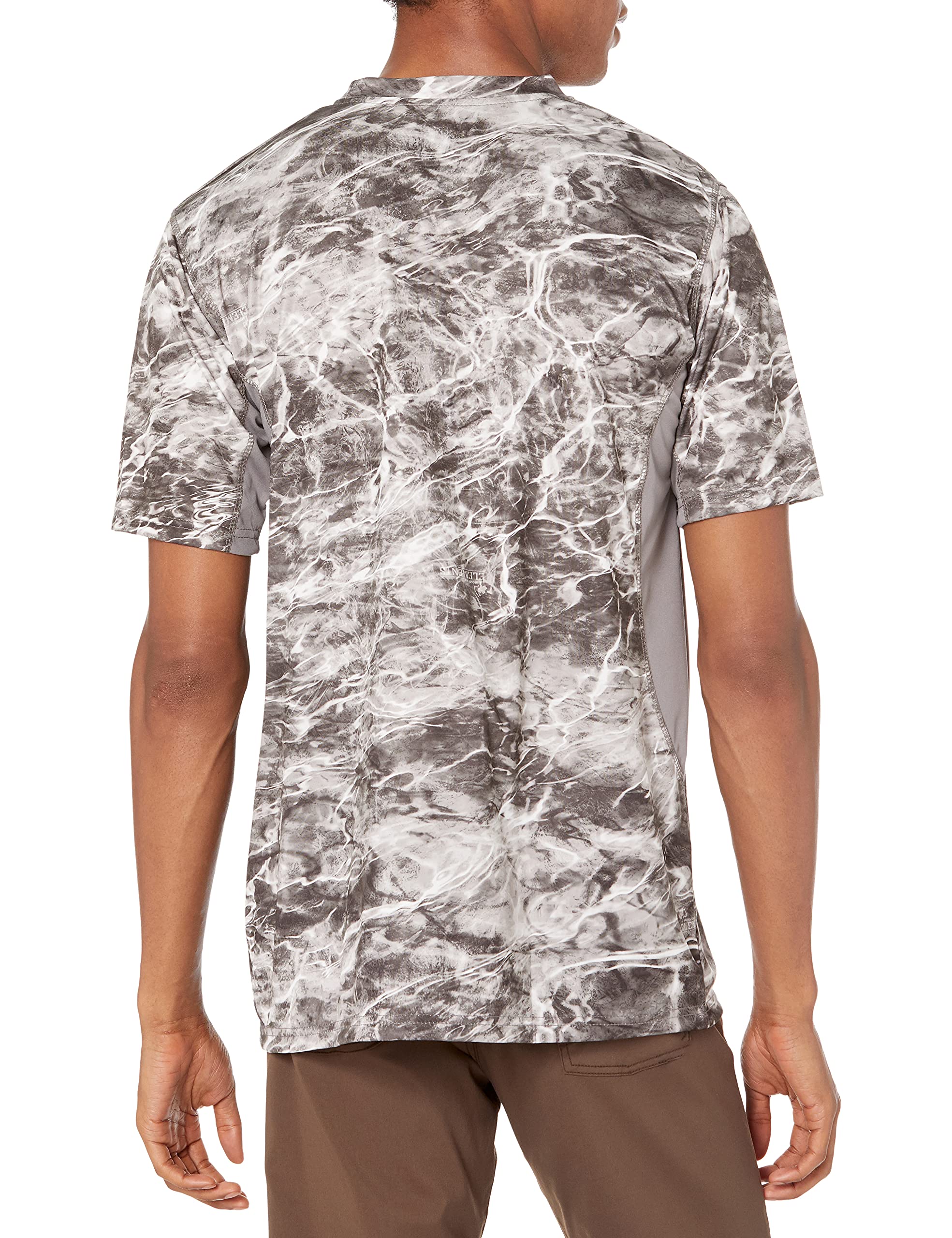 Staghorn Mens Mossy Oak Fishing Short Sleeve Camo Shirt, Aqua Manta, XX-Large