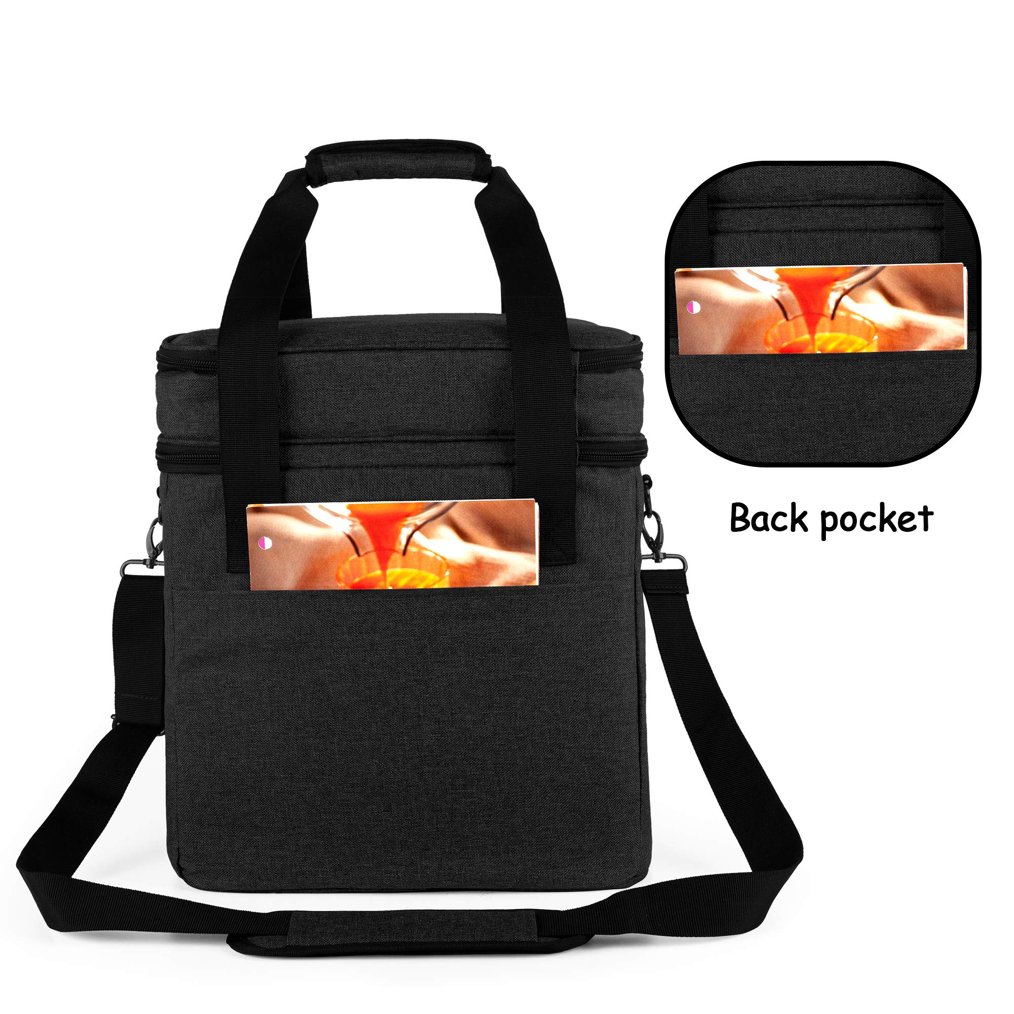 Yarwo Carrying Bag Compatible with Instant Pot 6 Quart, Pressure Cooker Travel Tote Bag with Pockets for Kitchen Accessories, Black with Arrow (PATENTED DESIGN)