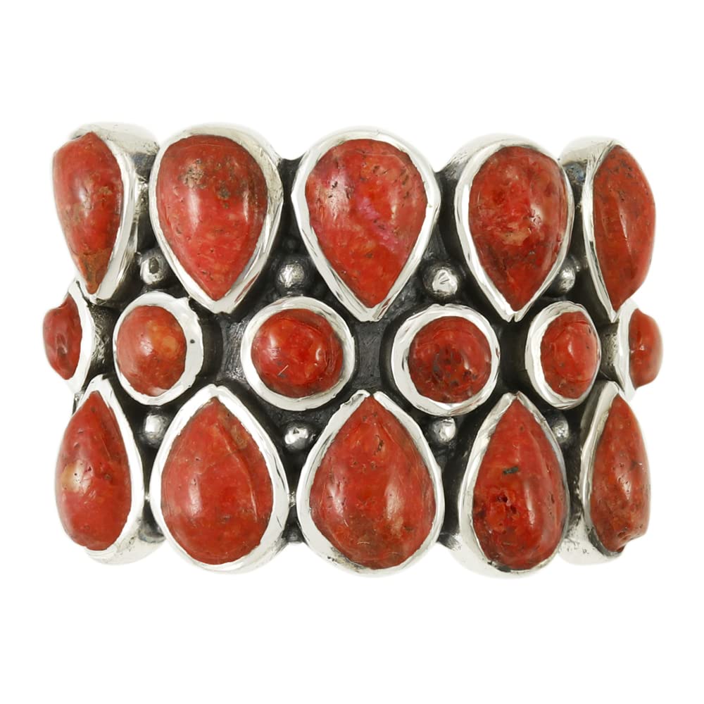 Turquoise Ring Sterling Silver 925 Genuine Gemstones Size 6 to 11 (CHOOSE COLOR) (Multicolor, 7)