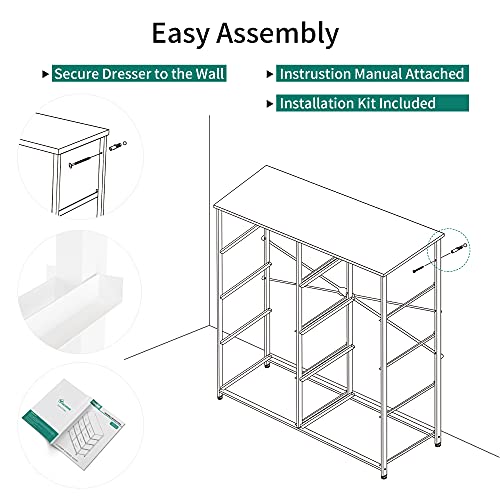 YITAHOME Dresser with 8 Drawers - Fabric Storage Tower, Organizer Unit for Bedroom, Living Room, Hallway, Closets & Nursery - Sturdy Steel Frame, Wooden Top & Easy Pull Fabric Bins (Coffee)