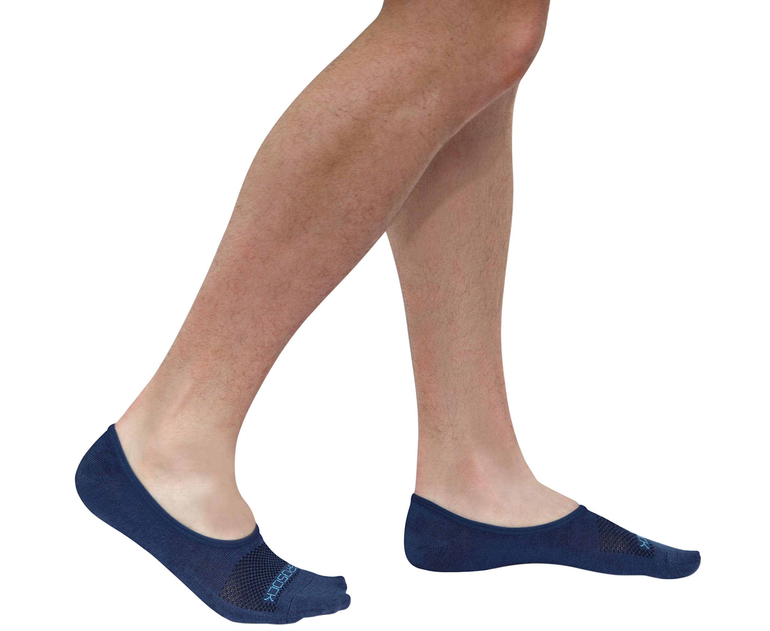 ZeroSock Bamboo Viscose Super Low Invisible Socks With Mesh Ventilation with Anti-Slip Gel Heel Grip (4 Pairs Per Box)