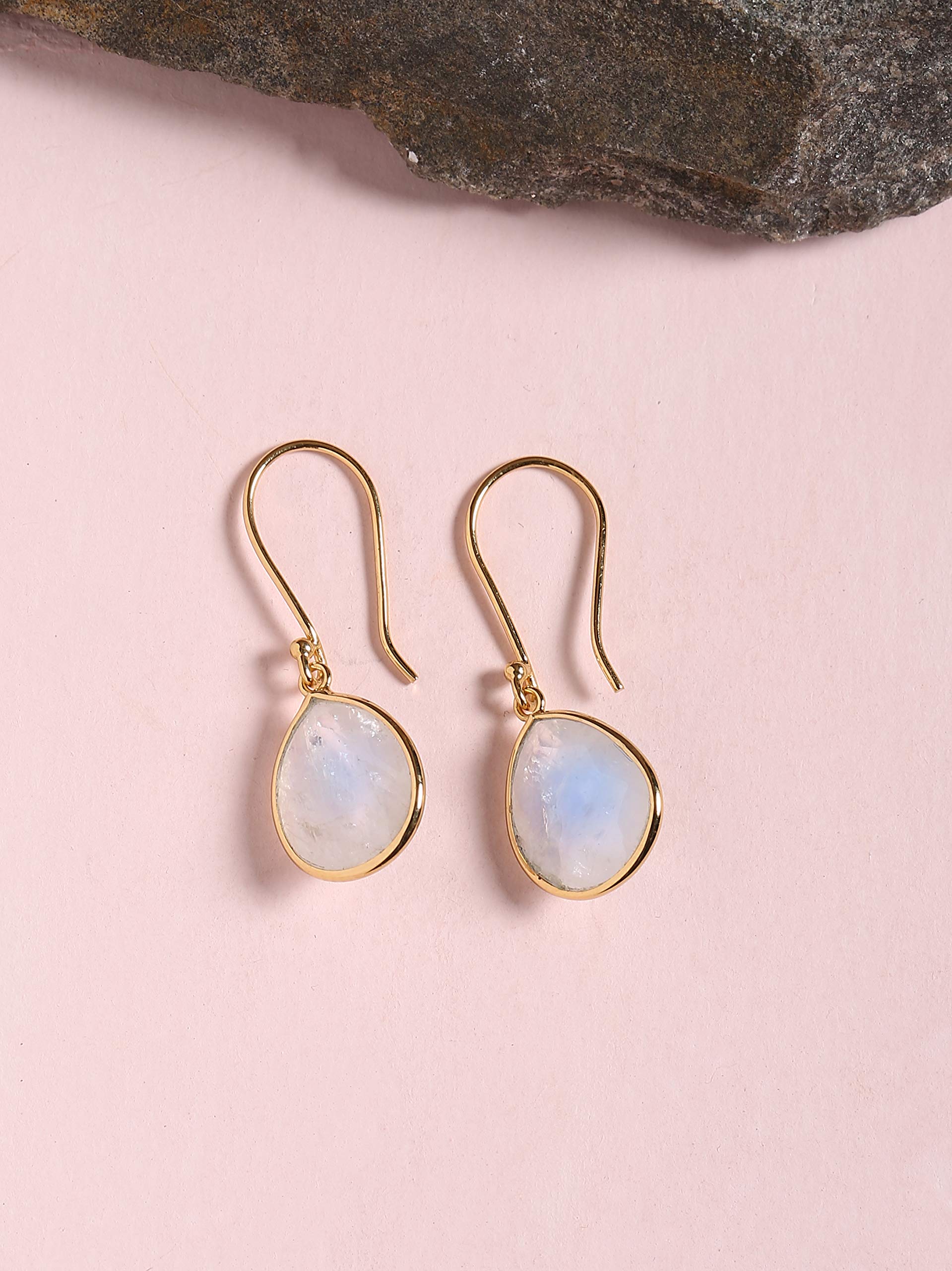 YoTreasure 10kt Yellow Gold 4.60 ct. t.w. Moonstone Teardrop Dangle Earrings