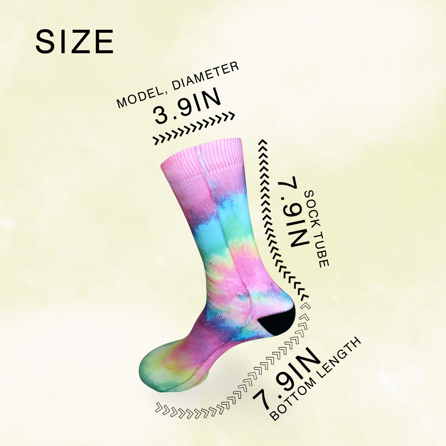 ULQUIEOR Women's Spiral Tie Dye Cotton Moisture Wicking Extra Heavy Cushion Novelty Sport/Hiking/Working Crew Socks