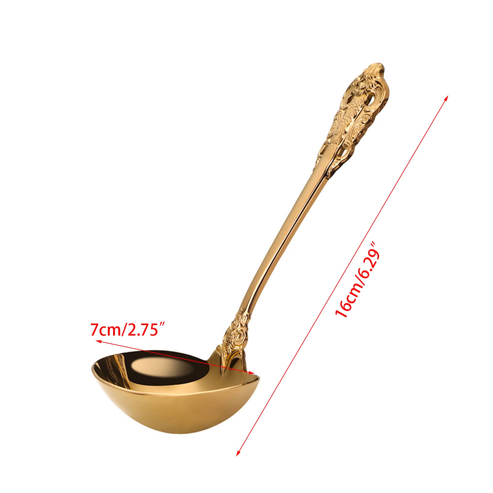 Stainless Steel Soup Spoon Serving Ladle Tableware Kitchen Accessory For Soup Gold Big Scoop Soup Dipper With Handle Soup Ladle For Serving Large Stainless Steel