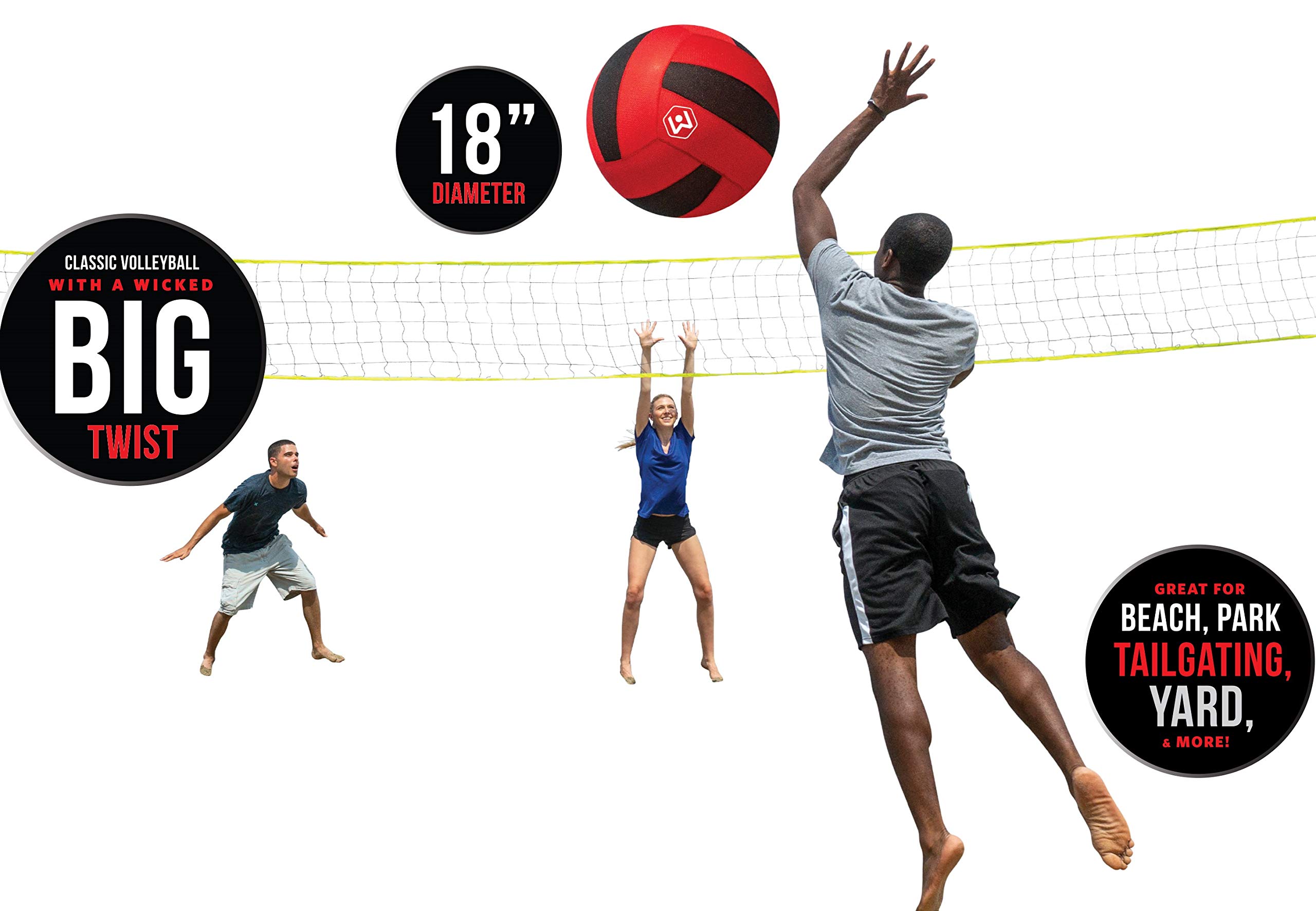 Wicked Big Sports Volleyball-Supersized Volleyball Outdoor Sport Tailgate Backyard Beach Game Fun for All, Model:95701