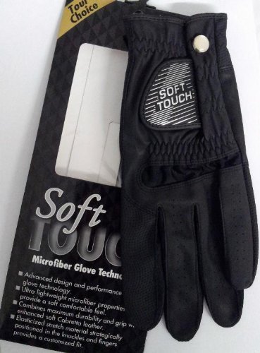 Soft Touch Microfiber Golf Glove Black Men's LH Medium