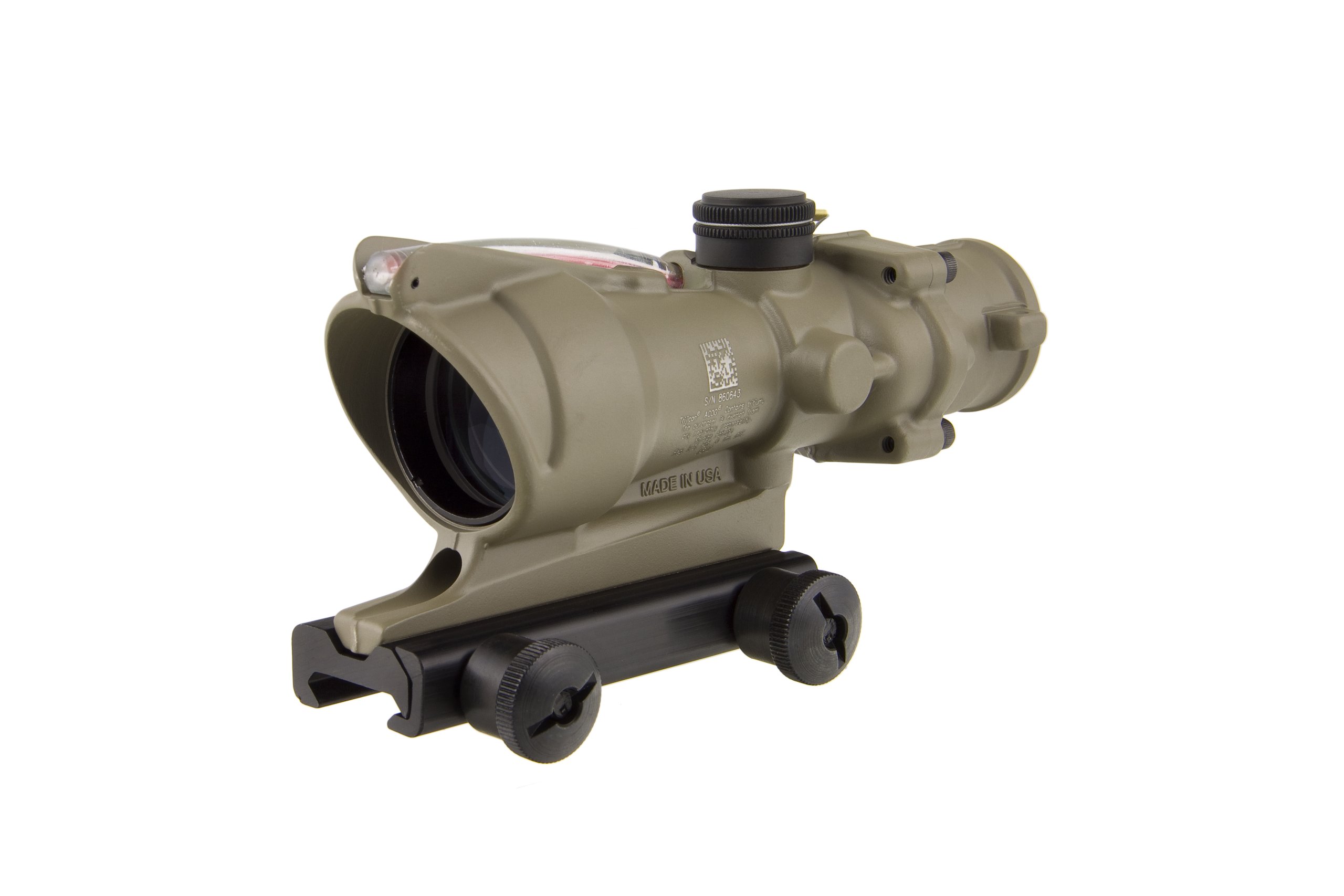 Trijicon ACOG TA31-D-100310 4x 32 Dual Illuminated Red Chevron .223 BAC Reticle Scope, Dark Earth