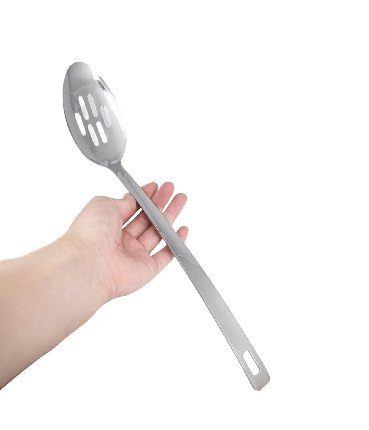 XIAOXGXF 14.5 INCHES Long Handle Stainless Steel Serving Spoon Slotted Spoons Cooking Spoon Kitchen Spoon(Set of 2)