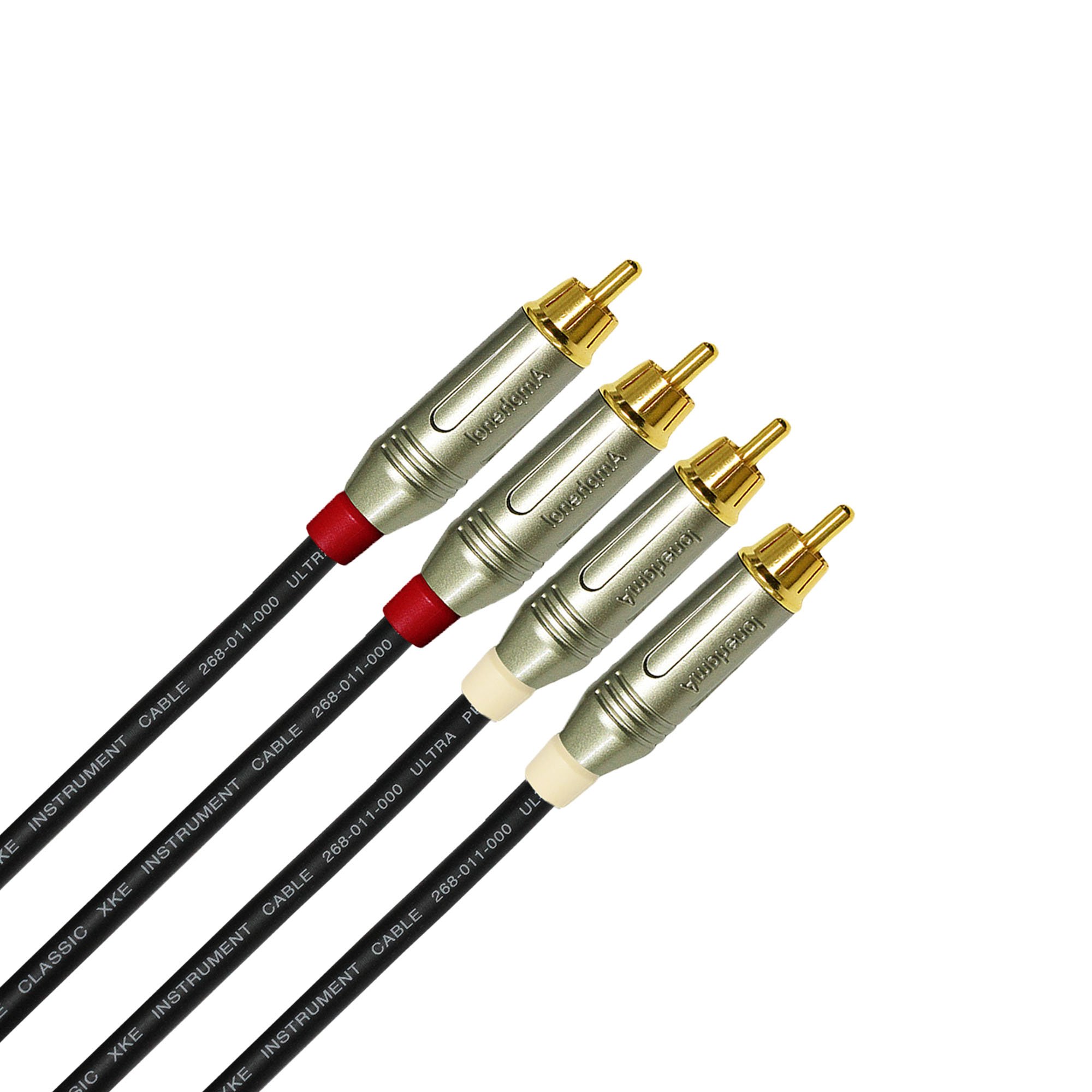 WORLDS BEST CABLES 3 Foot - RCA Cable Pair CUSTOM MADE made using Van Damme Pro Grade Classic XKE Instrument (Jet Black) wire & Amphenol ACPR Die-Cast, Gold Plated RCA Connectors