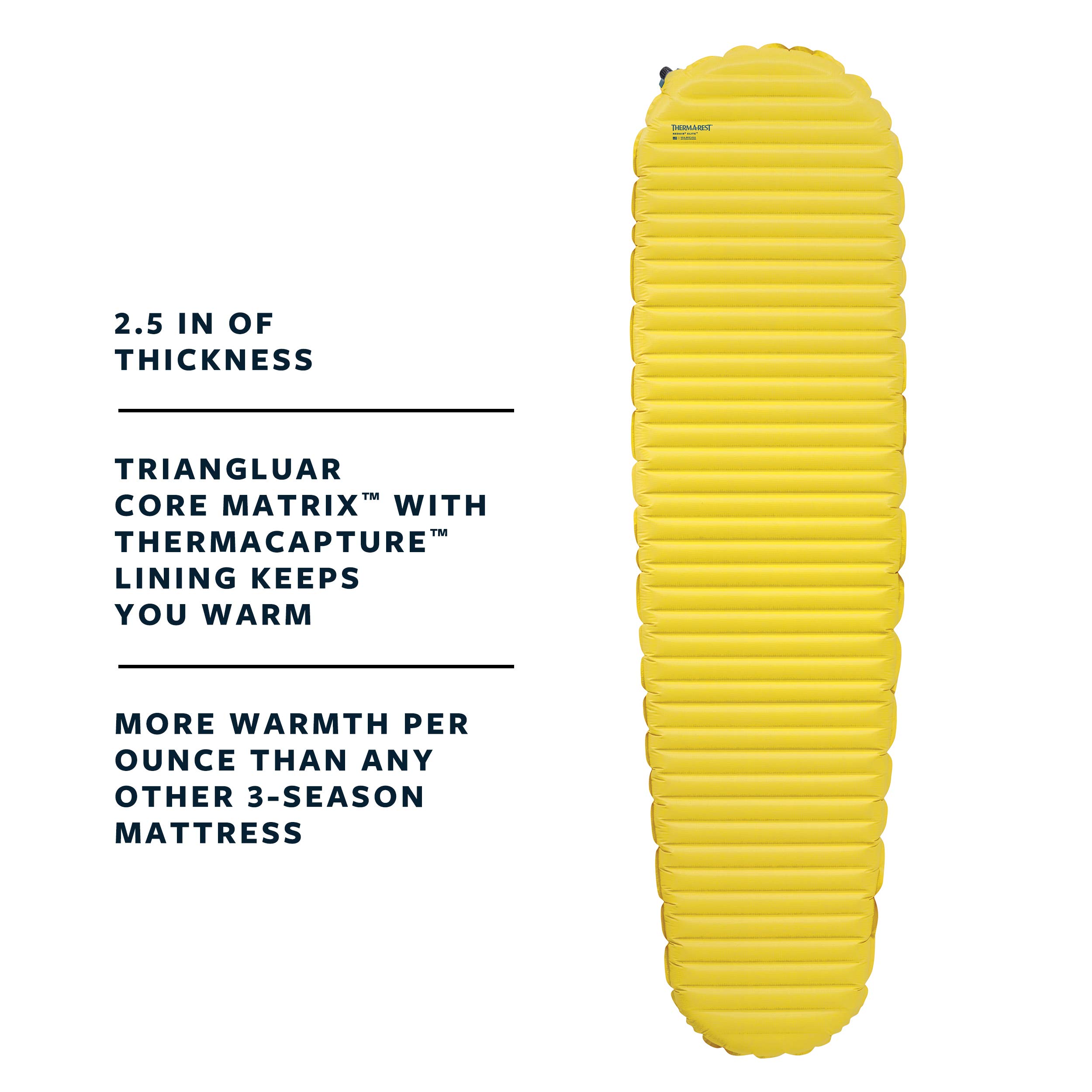 Therm-a-Rest NeoAir Xlite Camping and Backpacking Sleeping Pad, Lemon Curry, Regular Wide - 25 x 72 Inches, WingLock Valve