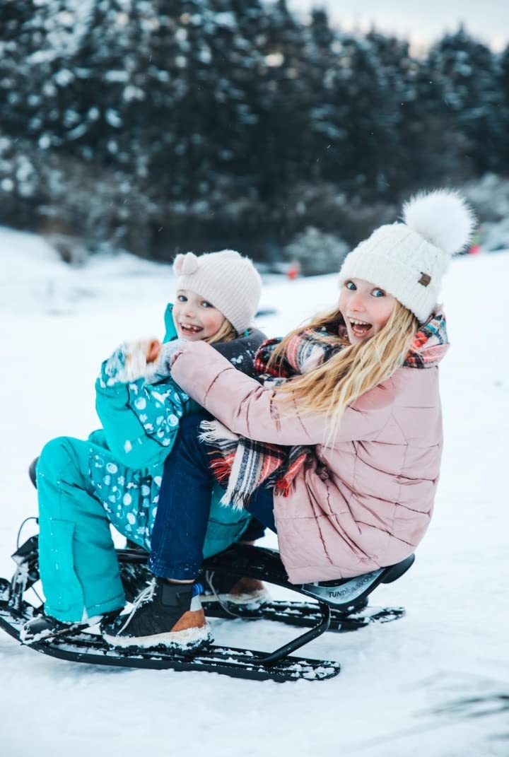 Snow sled Snow Racer with Steering, Brakes and Retractable pullcord