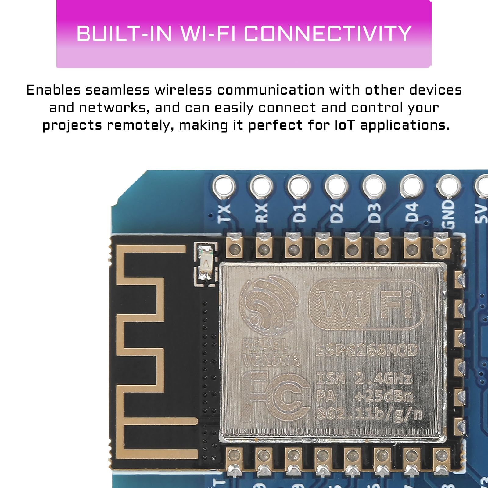 YEJMKJ D1 Mini NodeMcu ESP8266 Module Type-C USB ESP-12F WLAN WiFi Internet Development Board Base on ESP8266 ESP-12F Compatible with Arduino, WeMos D1 Mini