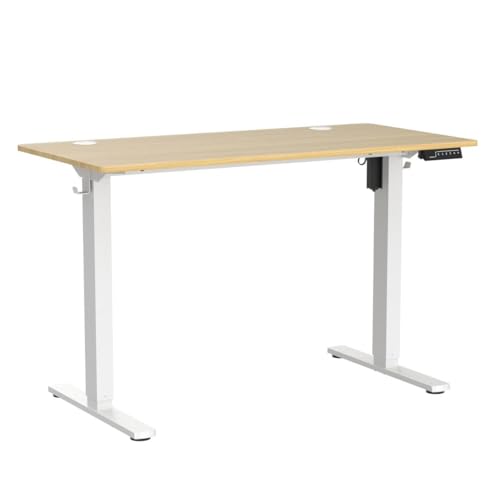 Sweetcrispy Electric Standing Desk,48 x 24in Adjustable Height Electric Stand up Desk Standing Computer Desk Home Office Desk Ergonomic Workstation with 3 Memory Controller, Bamboo Texture