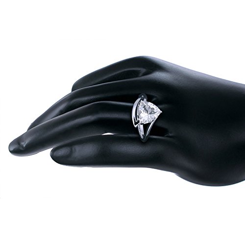 Vir Jewels 2 cttw Green Amethyst Ring .925 Sterling Silver with Rhodium Trillion Cut 10 MM Size 6
